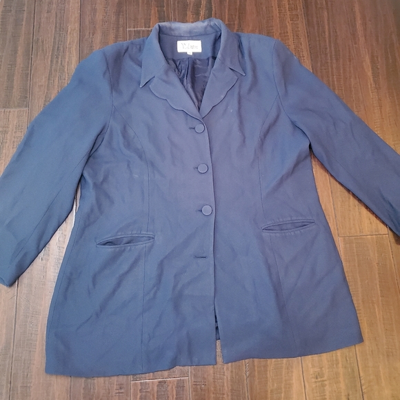 valentine | Jackets & Coats | Valentine Blue Blazer Suit Jacket Sz 24 ...